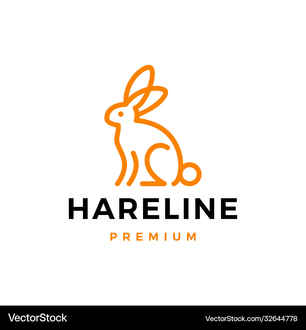 Rabbit hare bunny line outline logo icon Vector Image