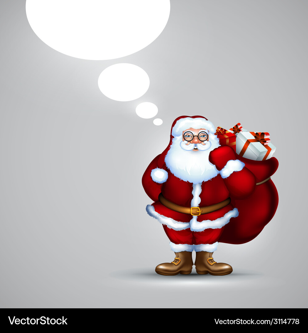 Santa holding sack christmas Royalty Free Vector Image