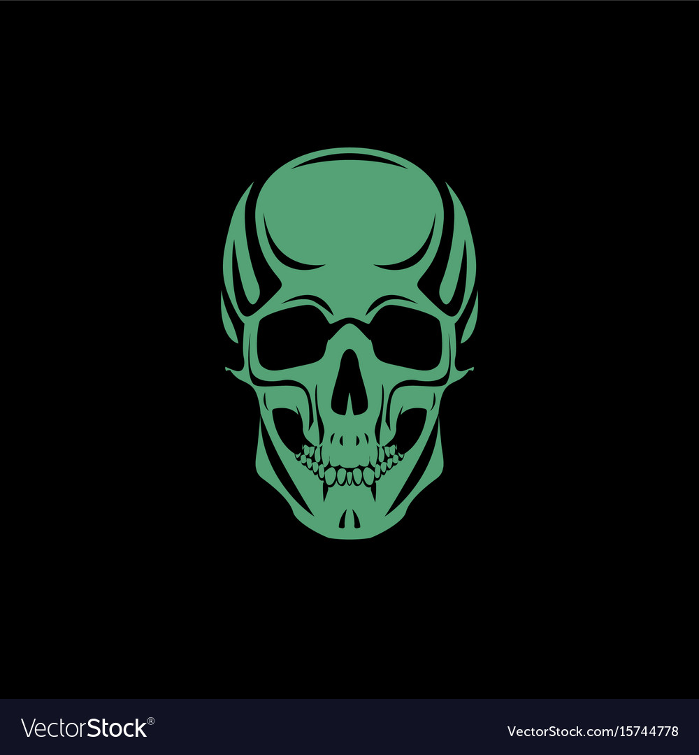 Scull black background Royalty Free Vector Image