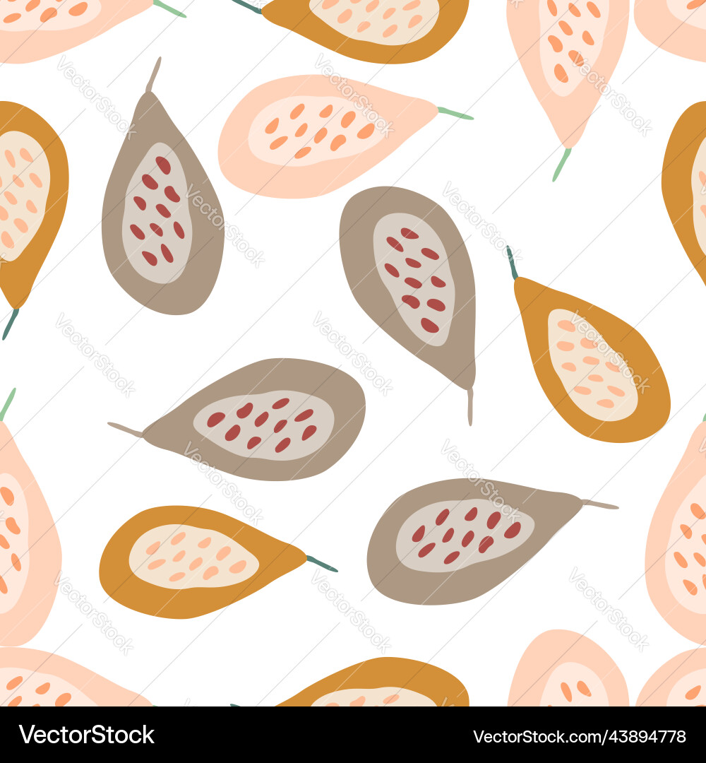 Seamless pattern with papayas papaya ornament Vector Image