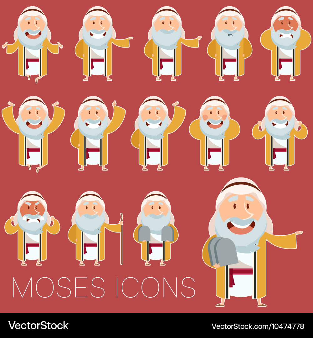 Set of Moses icons2 Royalty Free Vector Image - VectorStock