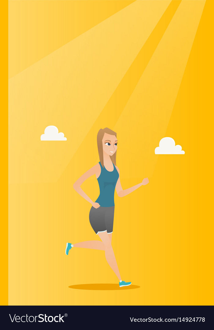 Young woman running Royalty Free Vector Image - VectorStock