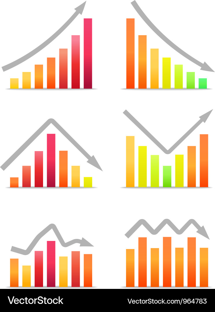 Business revenue charts Royalty Free Vector Image