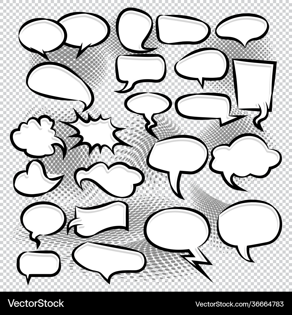 Comic bubble speech balloons cartoon Royalty Free Vector