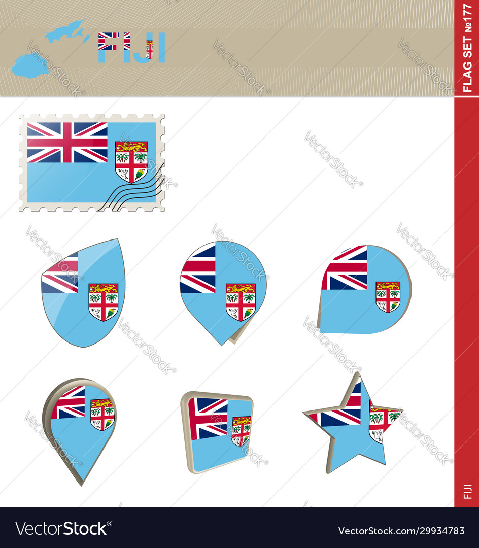 Fiji flag set 177 Royalty Free Vector Image - VectorStock