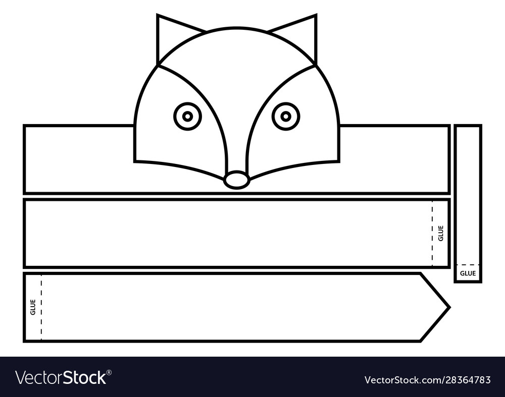 Fox coloring headband Royalty Free Vector Image