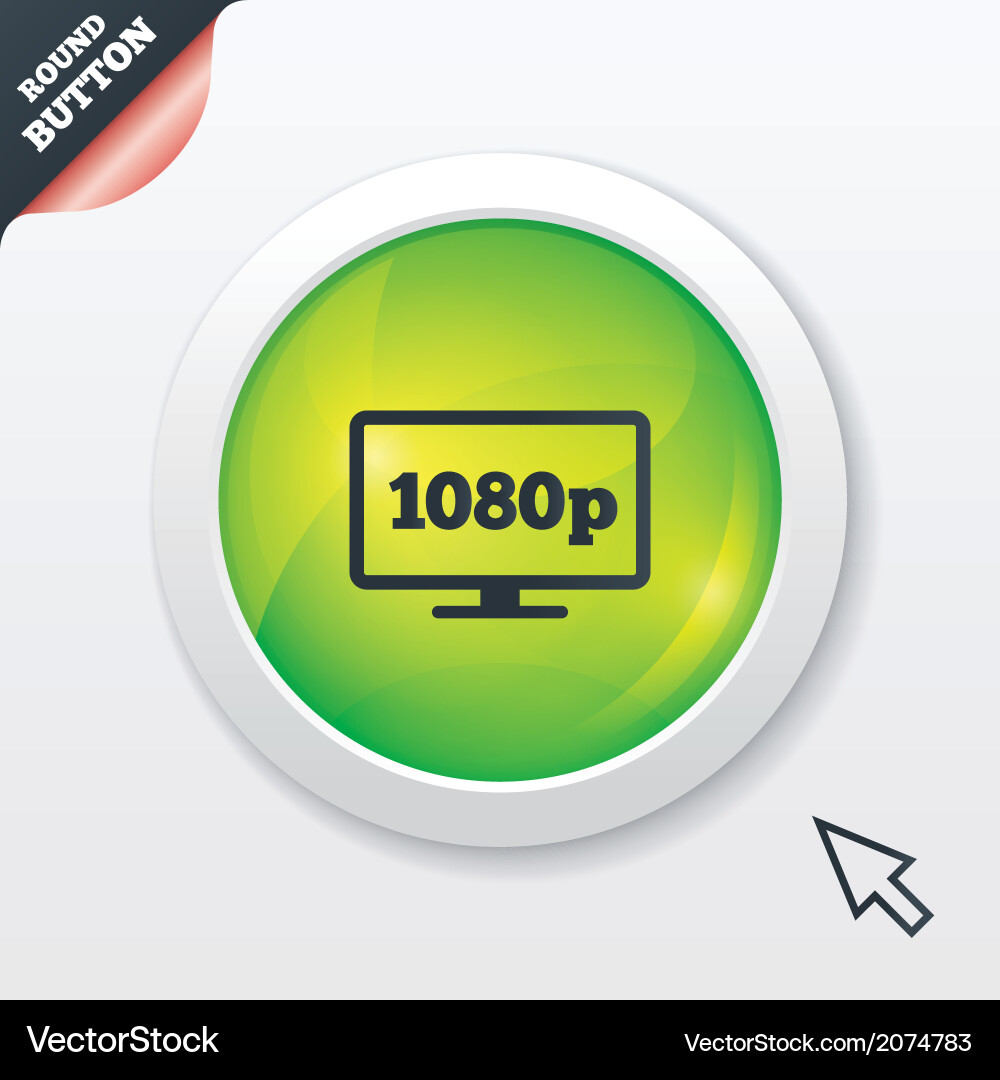 Full hd widescreen tv 1080p symbol Royalty Free Vector Image