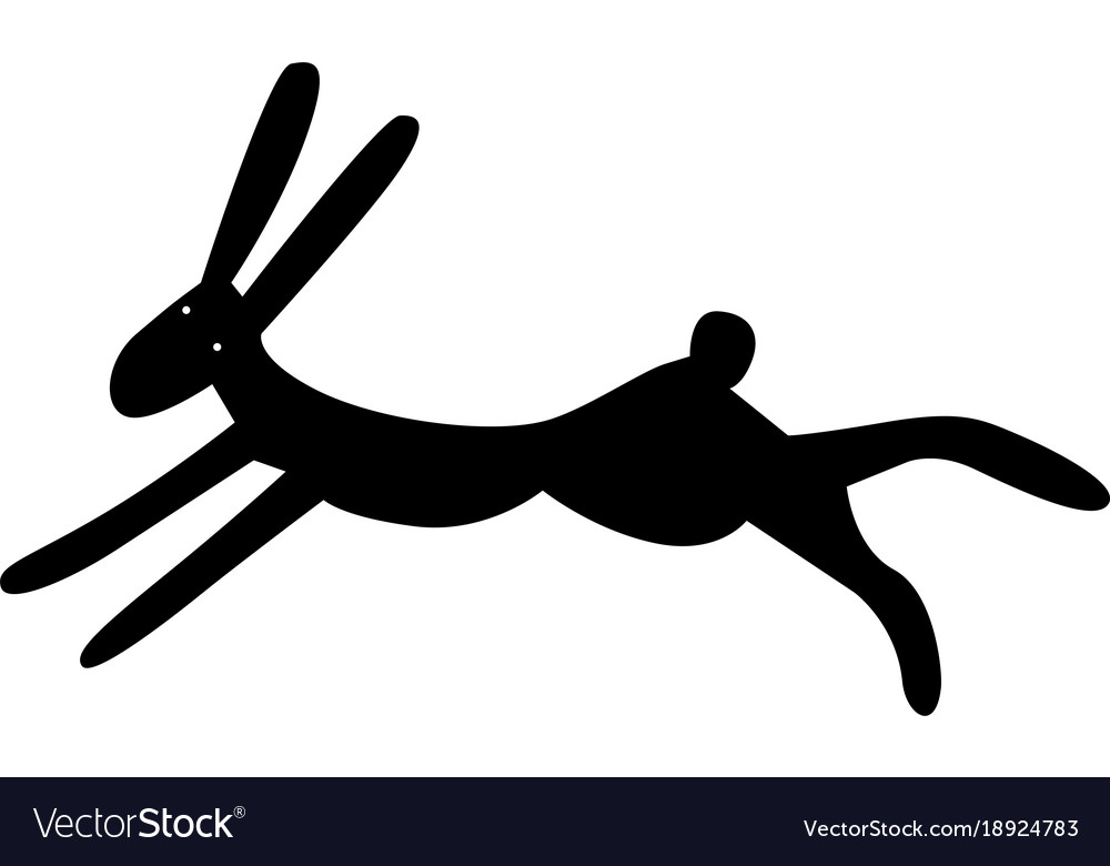 Hare laser cutting path shadow Royalty Free Vector Image