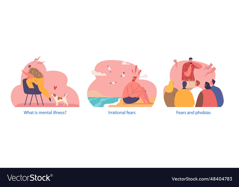 Isolated elements with human fears male Royalty Free Vector Isolated elements with human fears male Royalty Free Vector
