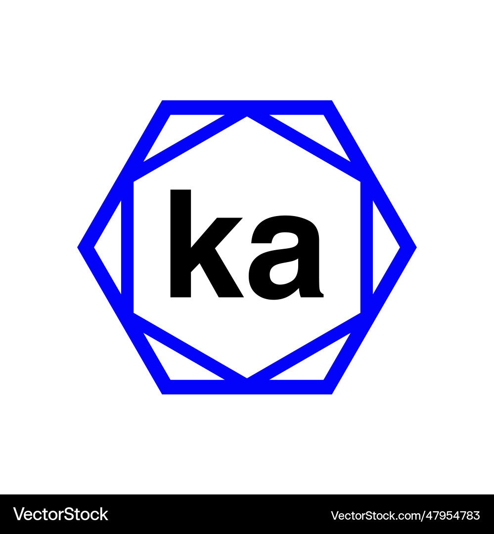 Ka company name in diamond shape ka monogram Vector Image
