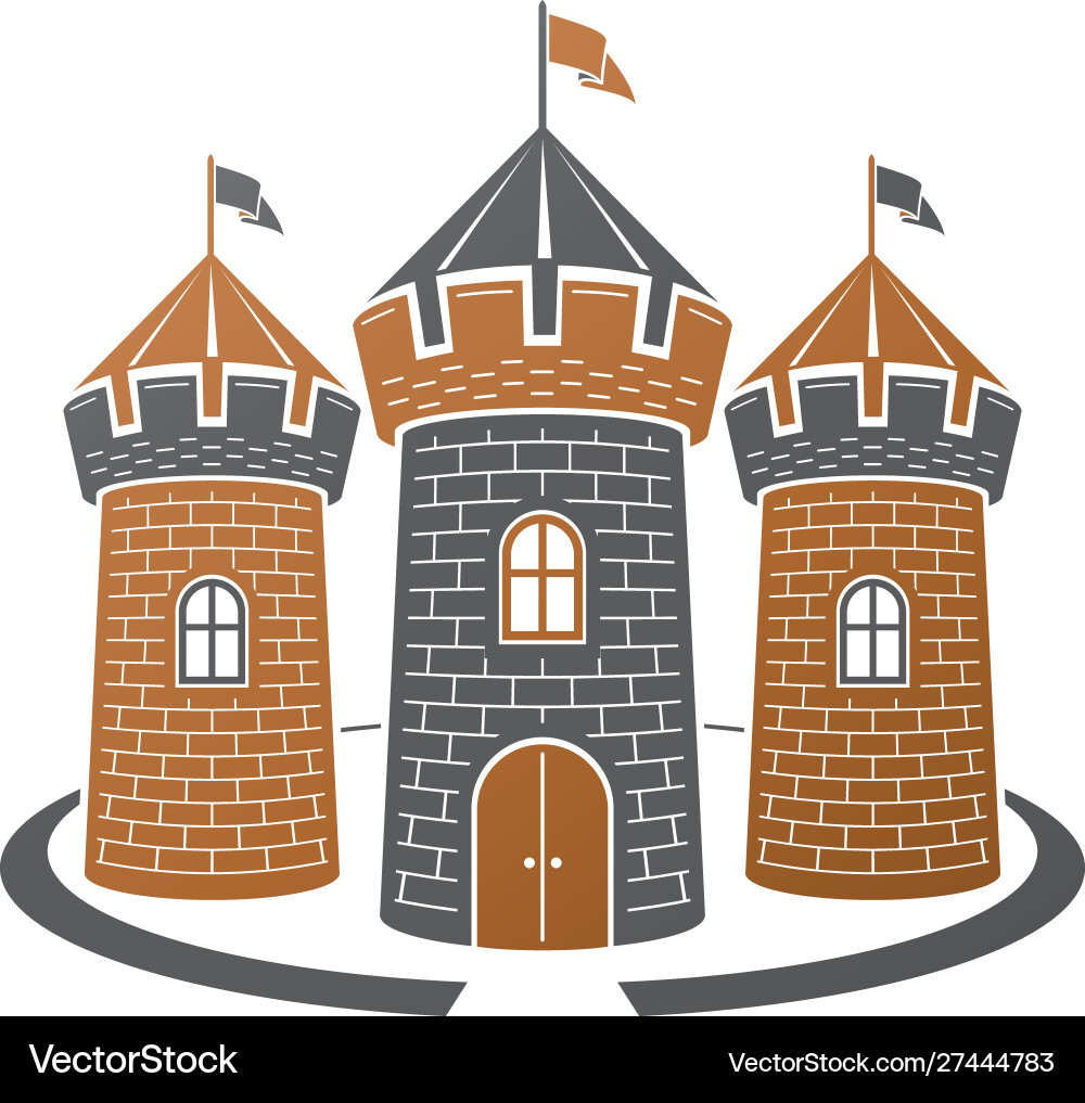 Medieval fortress decorative isolated retro Vector Image