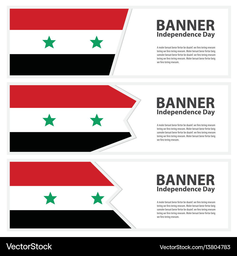 Syria flag banners collection independence day Vector Image