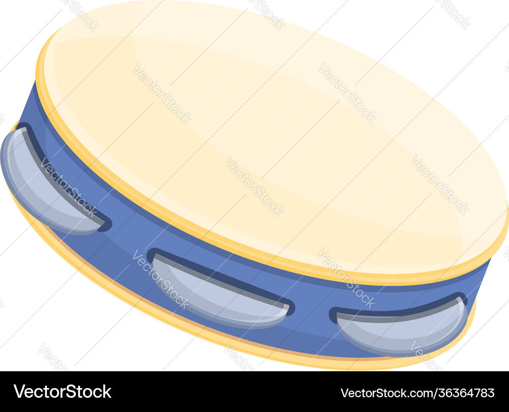 Tambourine object icon cartoon style Royalty Free Vector