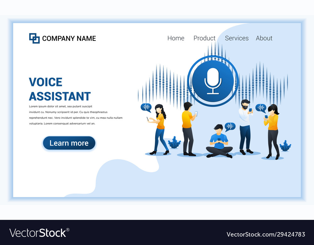 Voice assistant concept smart digital Royalty Free Vector