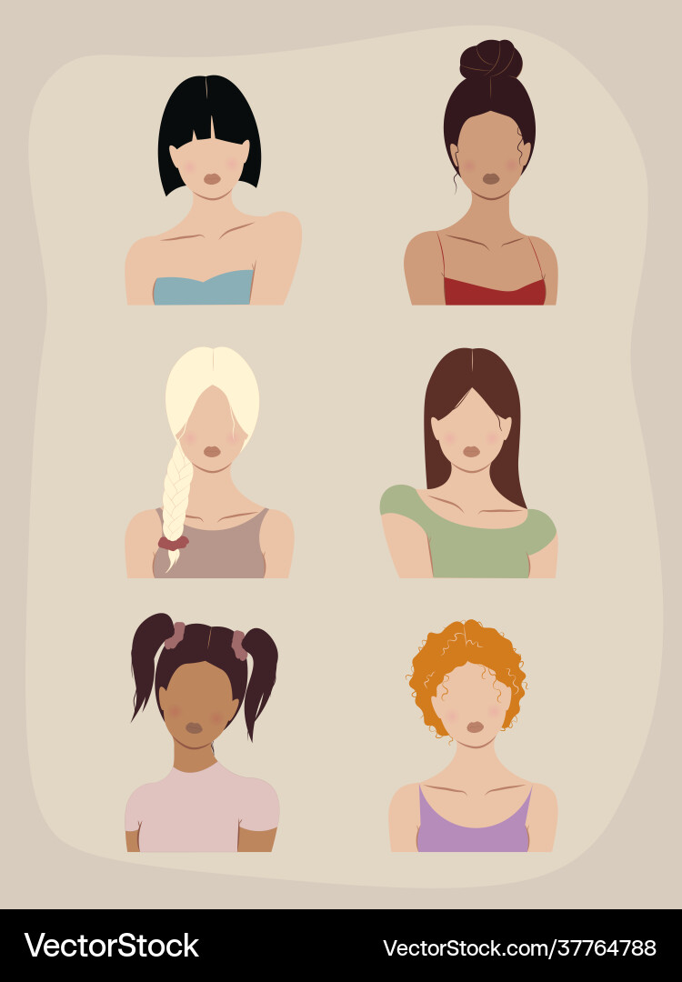 Abstract woman portraits Royalty Free Vector Image