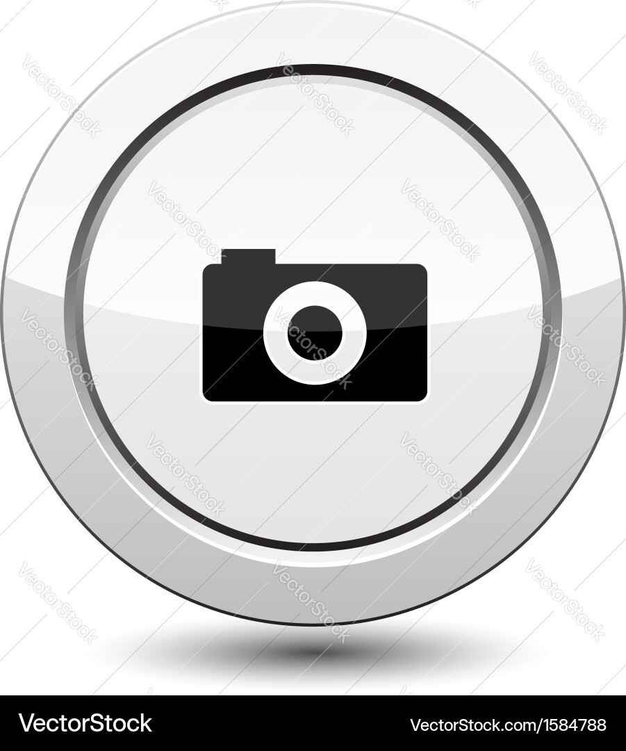 Button with camera Royalty Free Vector Image - VectorStock