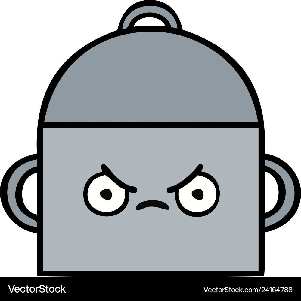 Cute cartoon cooking pot Royalty Free Vector Image