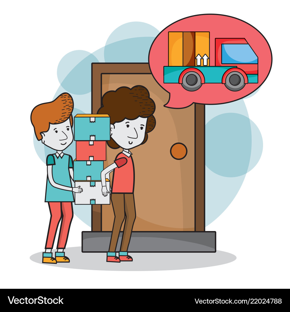 Delivery and courier cartoons Royalty Free Vector Image