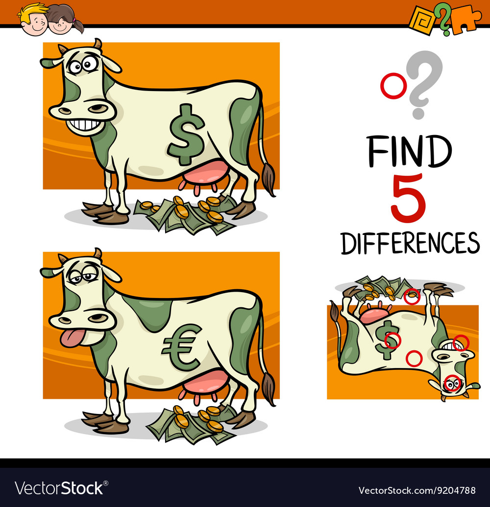Differences activity for children Royalty Free Vector Image