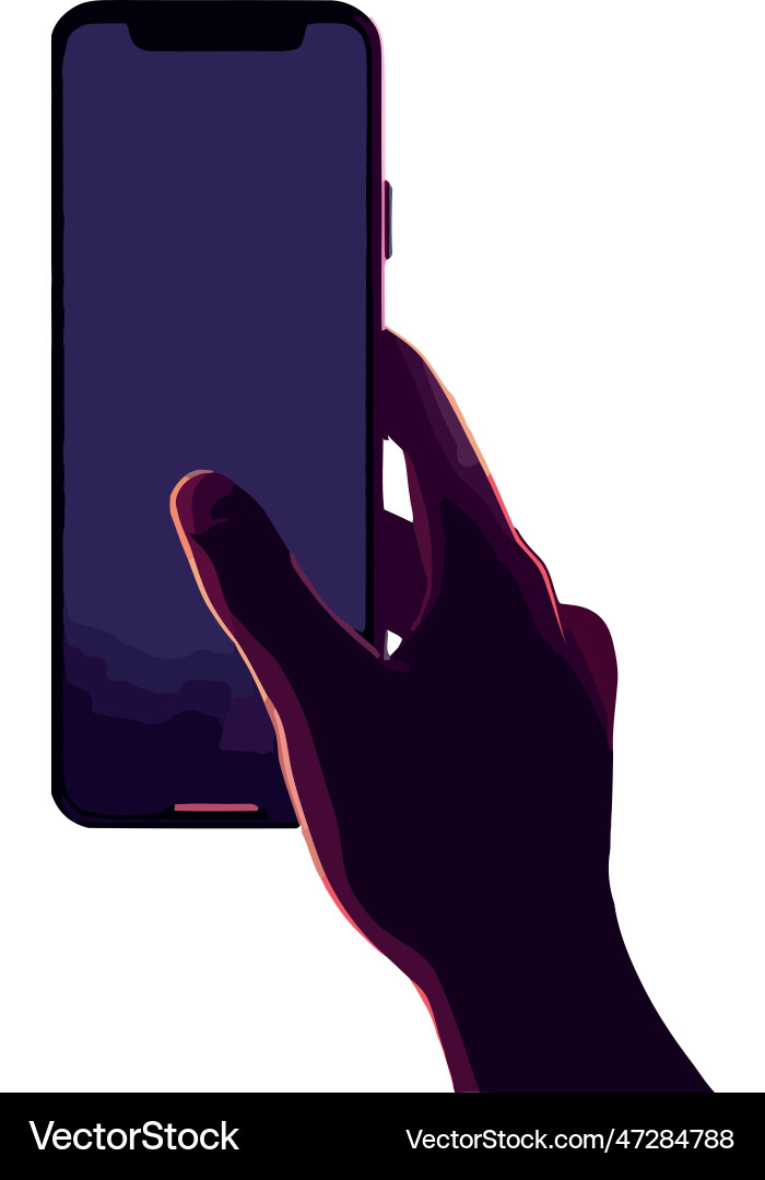 Hand lifting smartphone device technology Vector Image