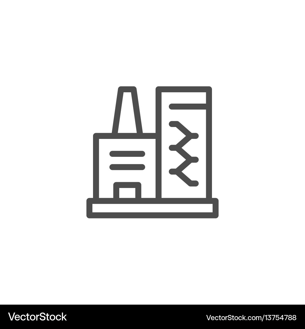 Industrial plant line icon Royalty Free Vector Image