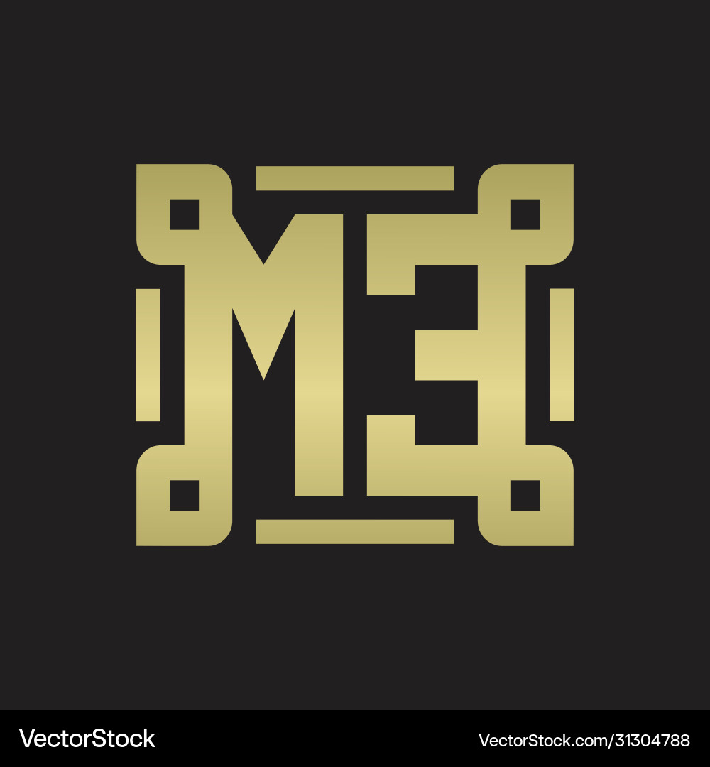 Me logo monogram with piece line art design Vector Image