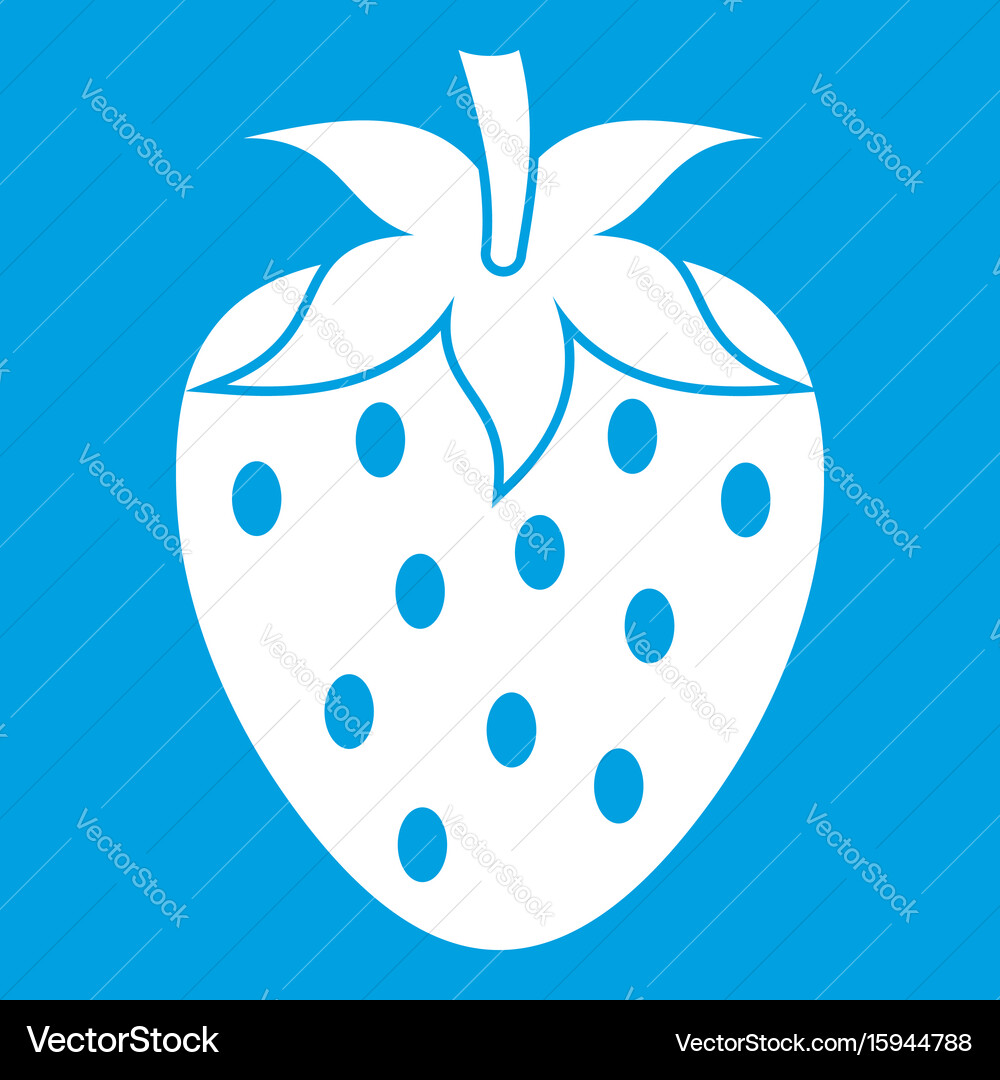 One strawberry berry icon white Royalty Free Vector Image