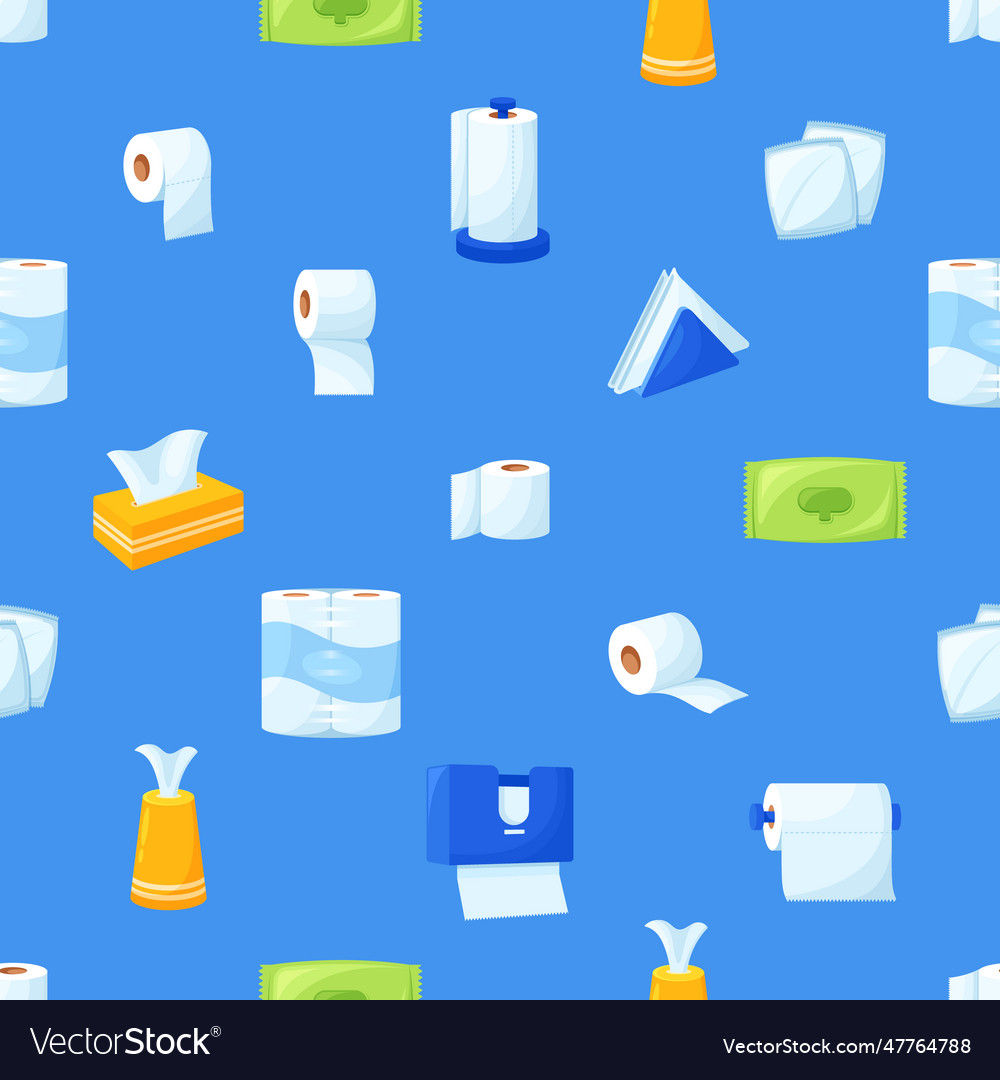 Seamless pattern featuring hygiene paper items Vector Image