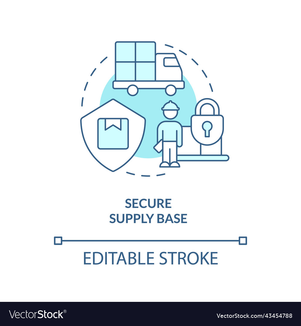 Secure supply base turquoise concept icon Vector Image Secure supply base turquoise concept icon Vector Image