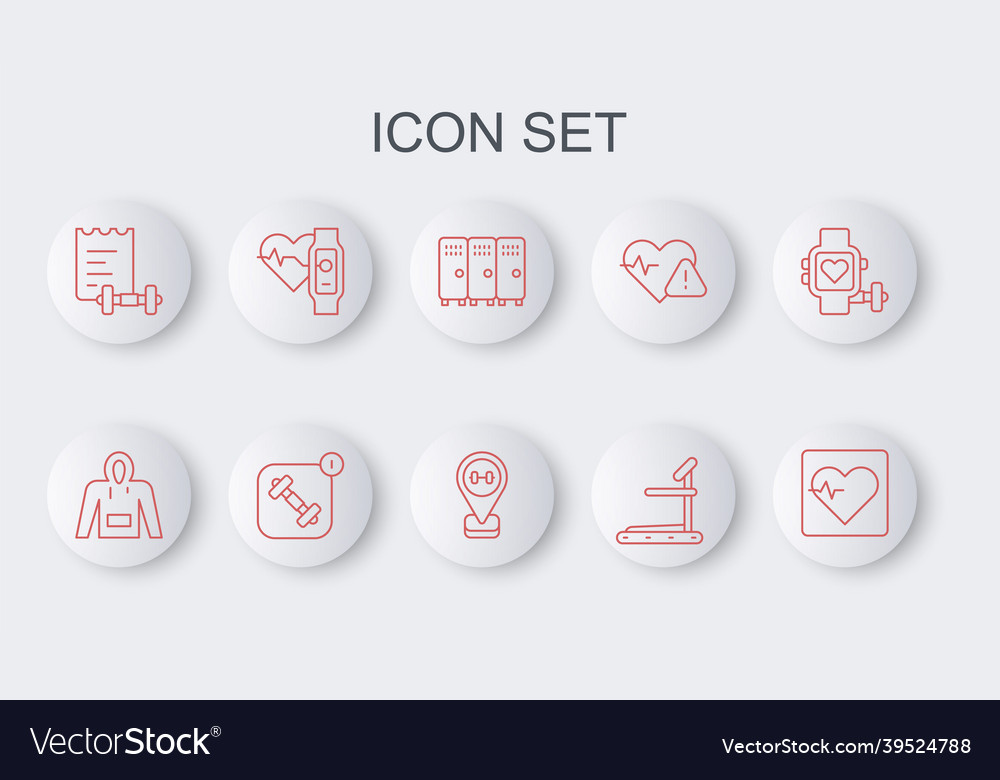 Set line heart rate hoodie locker or changing Vector Image Set line heart rate hoodie locker or changing Vector Image