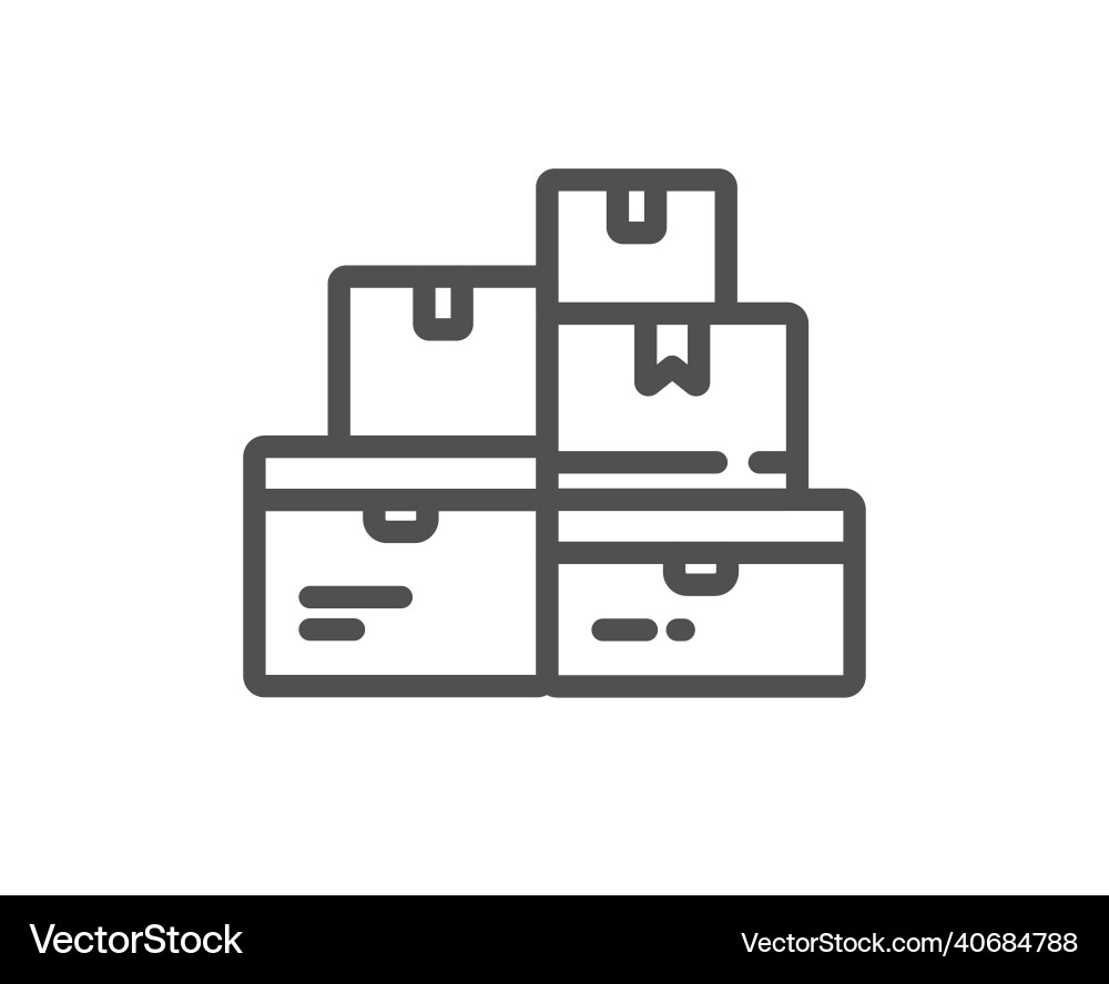 Wholesale goods line icon warehouse boxes sign Vector Image