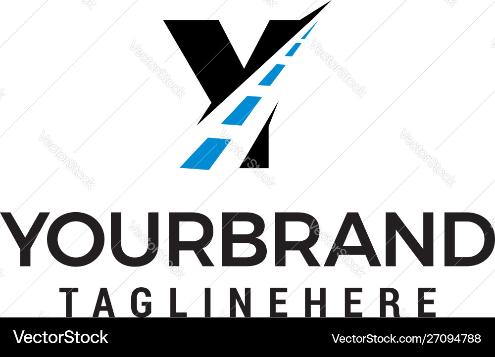 Y letter road way logo creative design template Vector Image