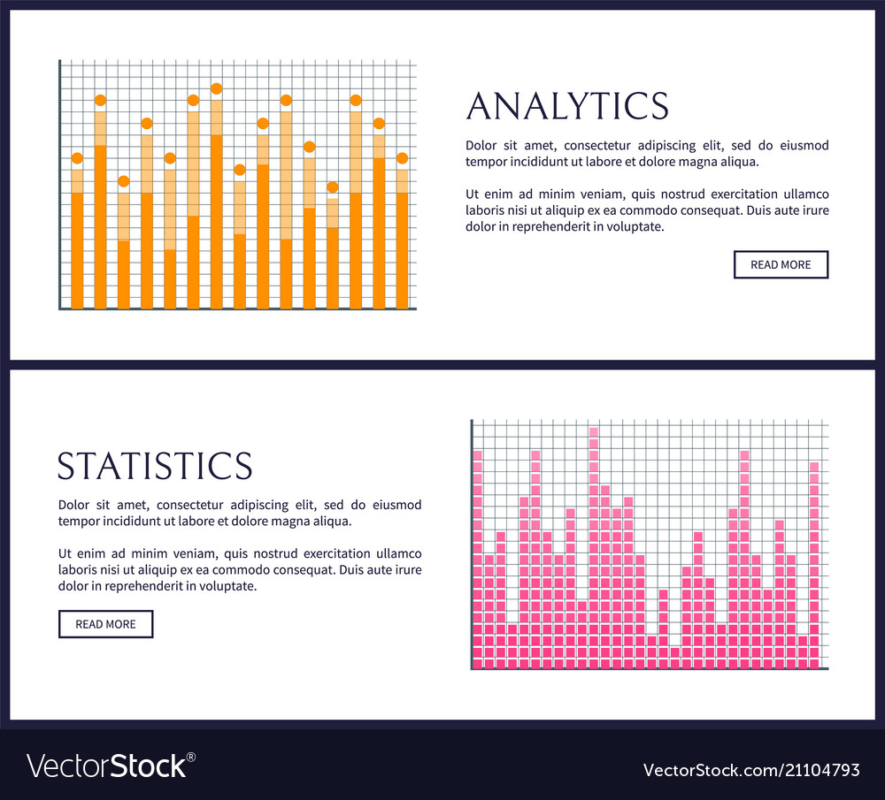 Analytics and statistics graphics on web pages Vector Image
