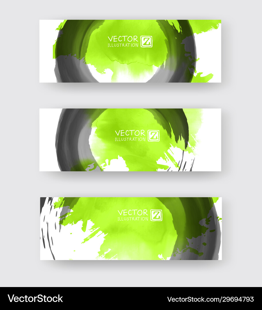 Banners with abstract ink wash painting element Vector Image