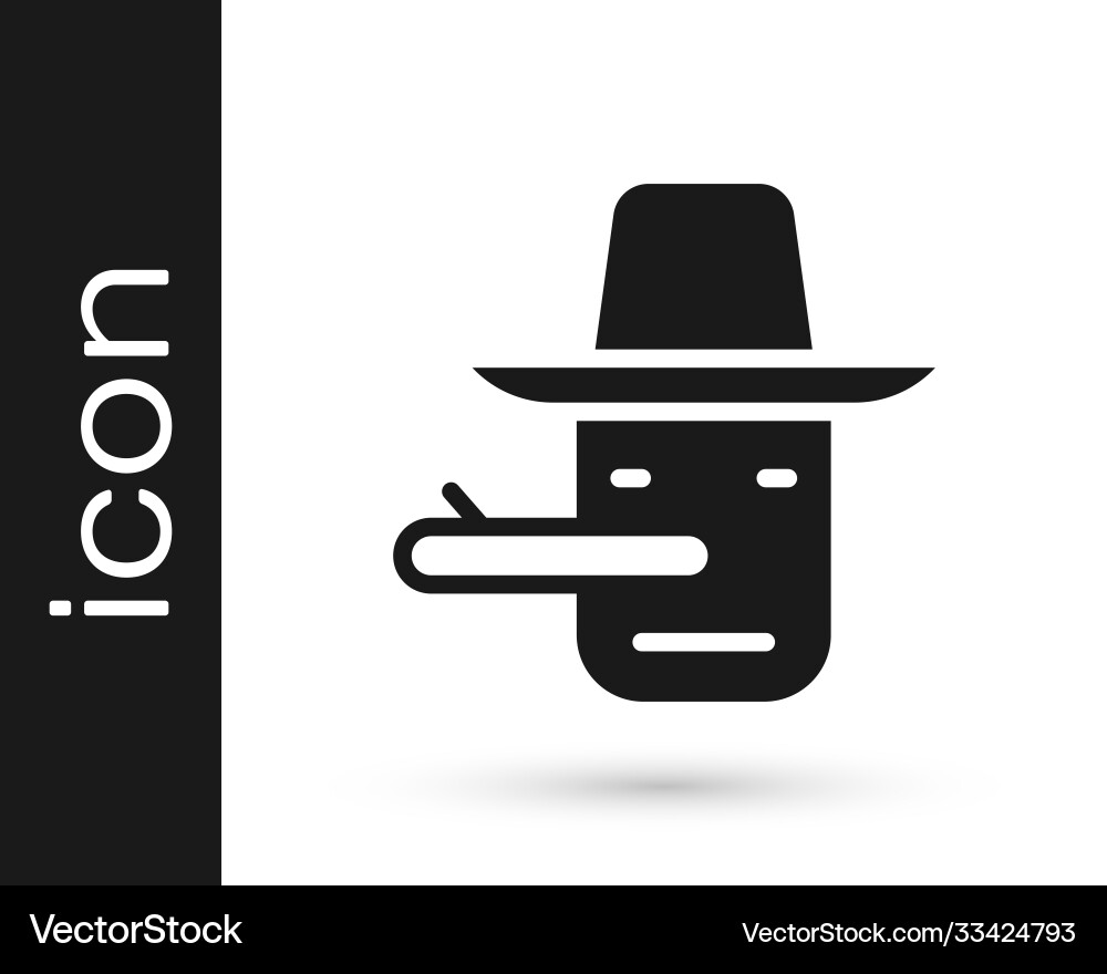 Black pinocchio icon isolated on white background Vector Image