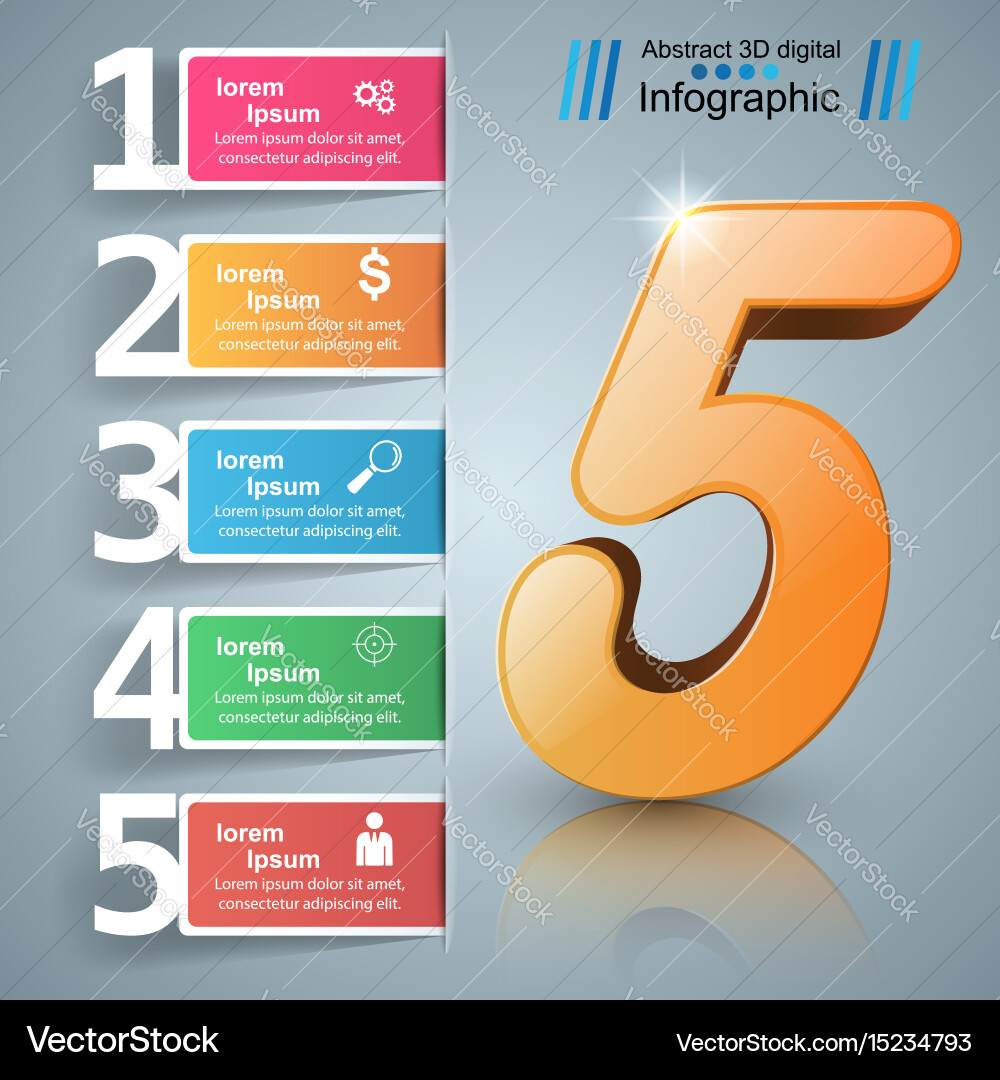 Business infographic number icon Royalty Free Vector Image