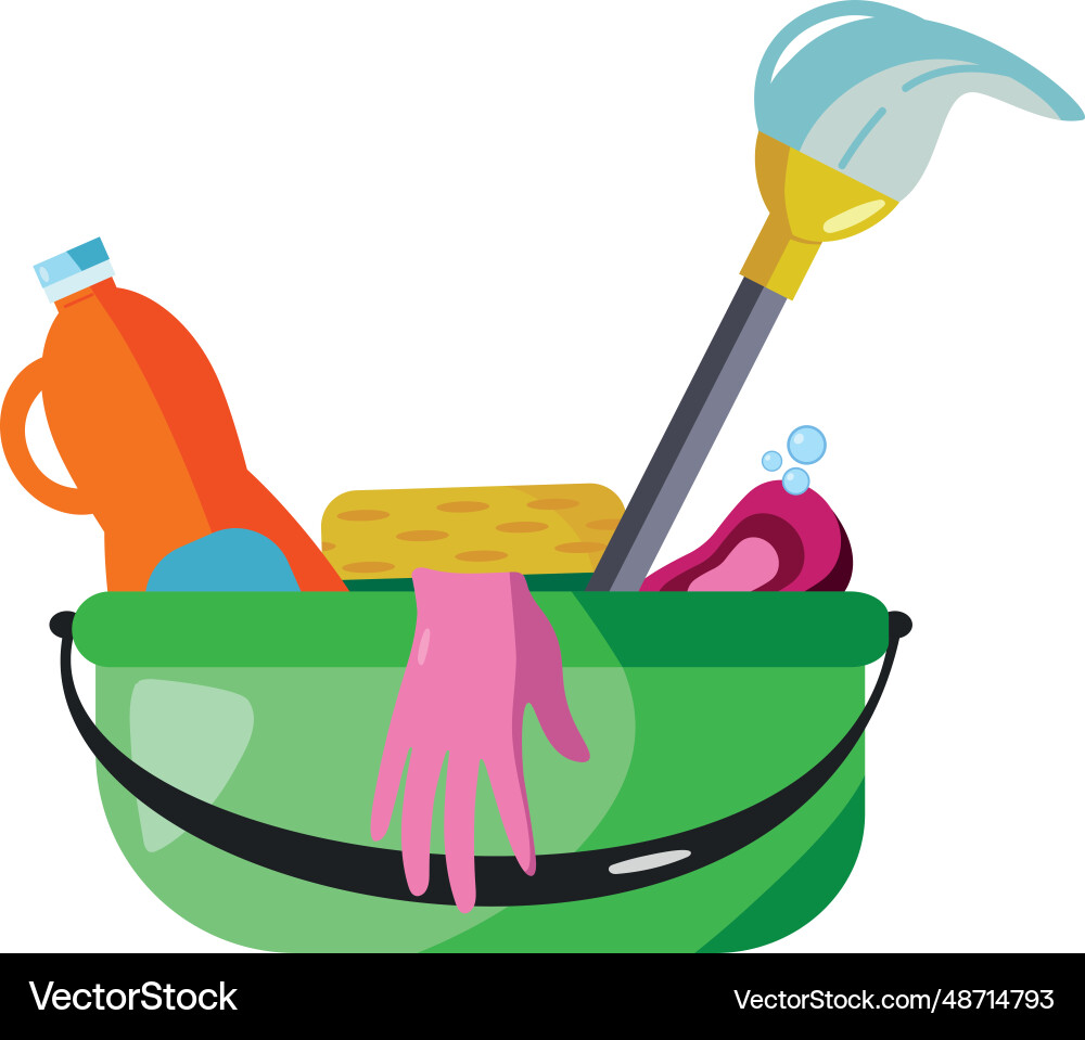 Cleaning products and gloves Royalty Free Vector Image