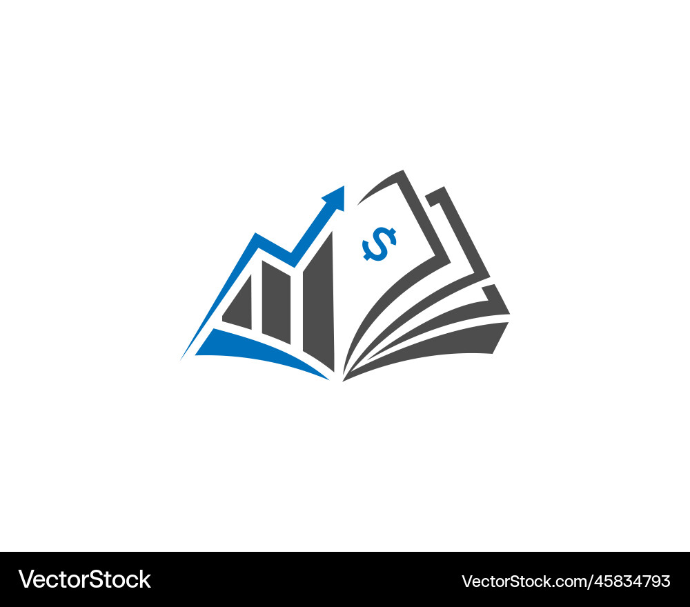 Financial accounting credit book logo Royalty Free Vector