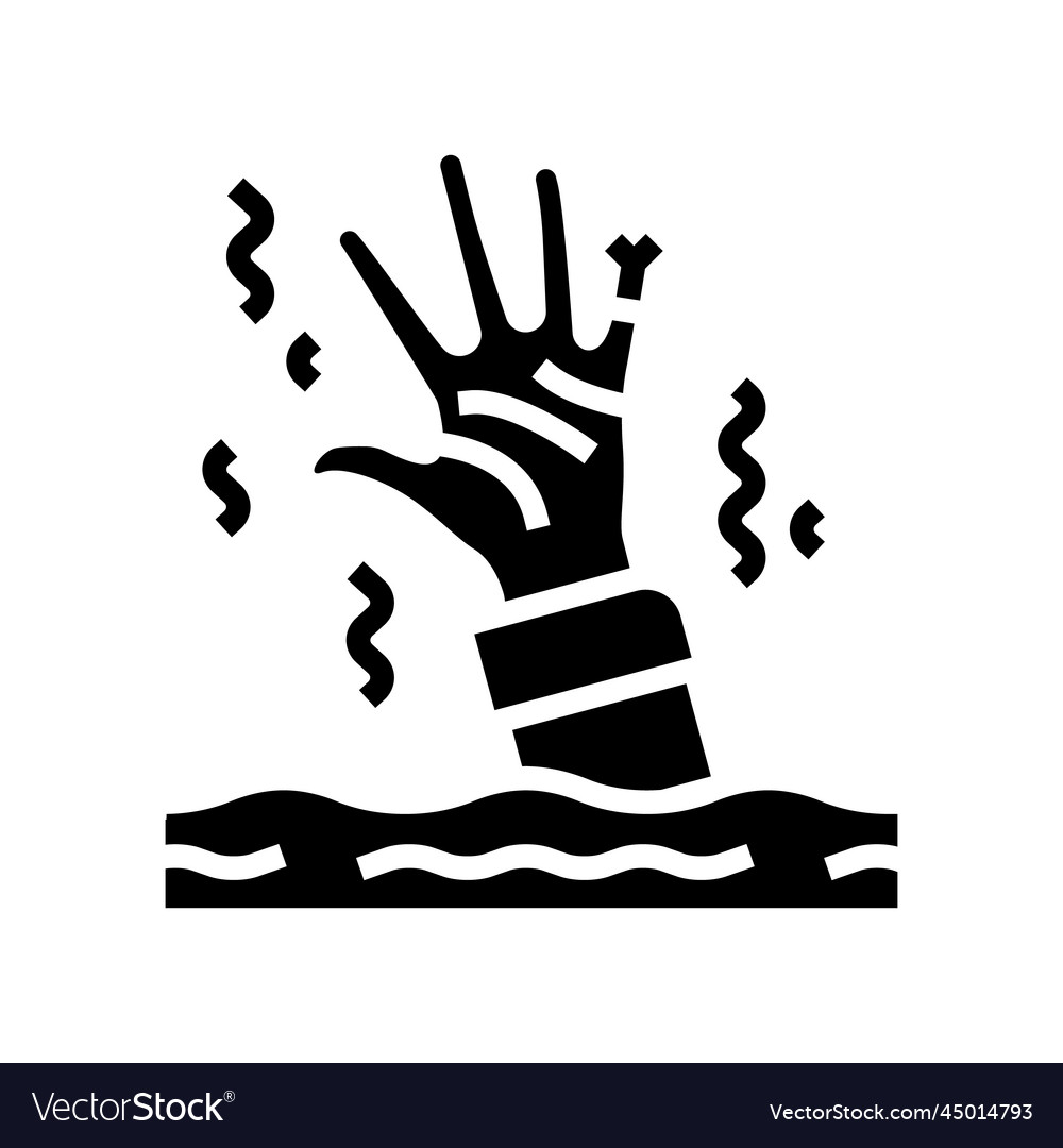 Hand monster zombie glyph icon Royalty Free Vector Image