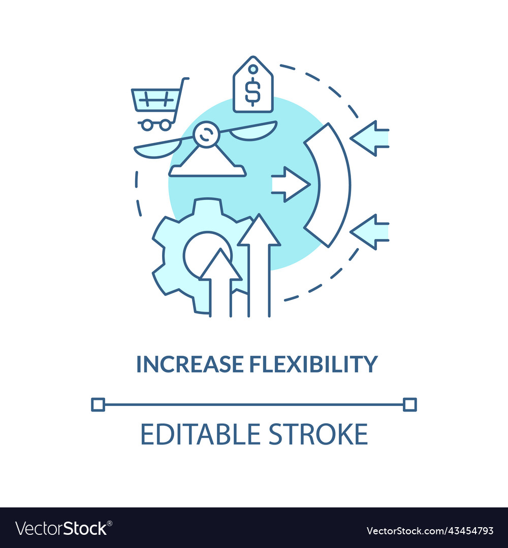 Increase flexibility turquoise concept icon Vector Image Increase flexibility turquoise concept icon Vector Image