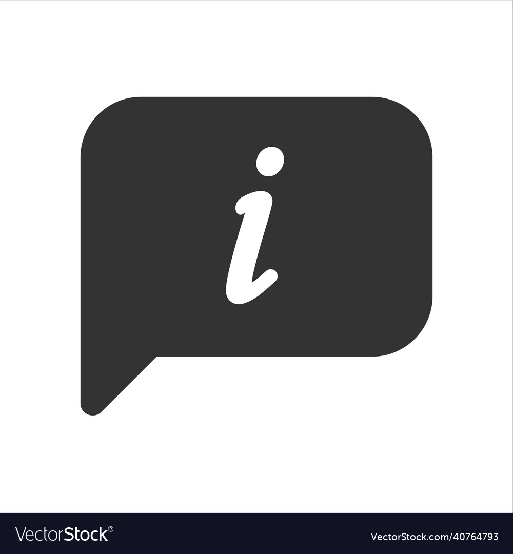 Info speech bubble icon isolated on white Vector Image