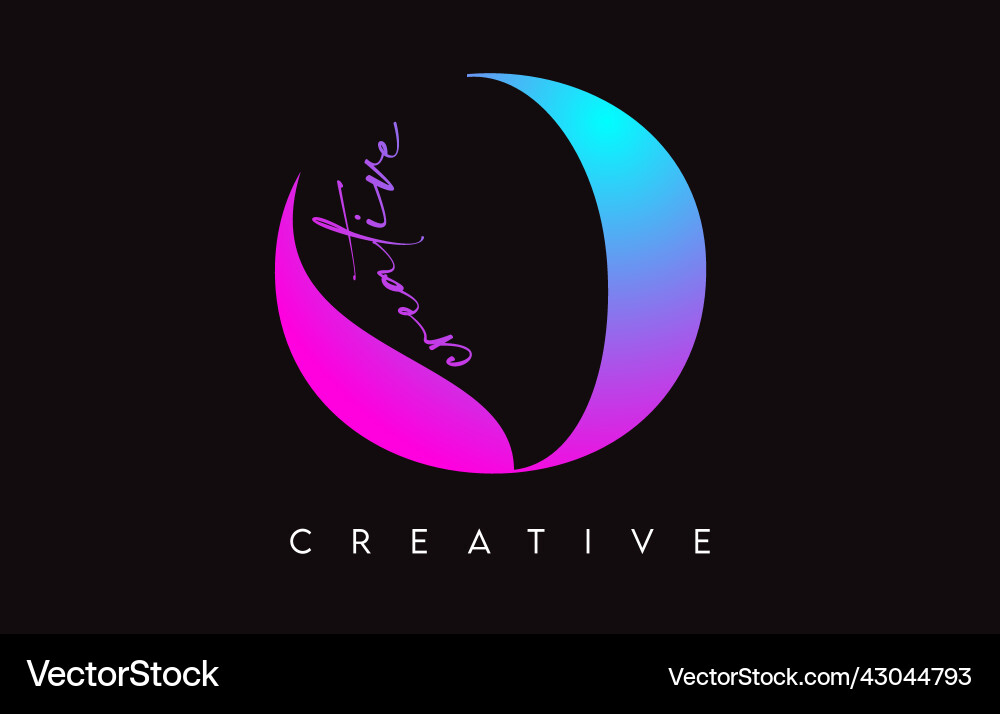 O letter design with creative cut and serif font Vector Image