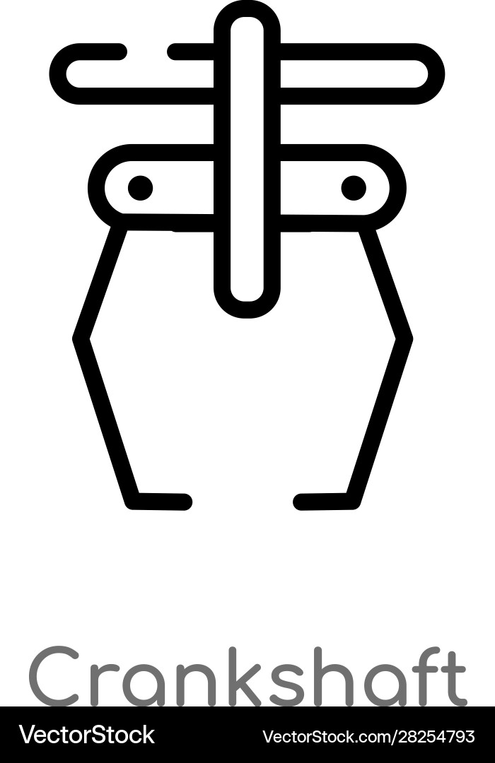 Outline crankshaft icon isolated black simple Vector Image