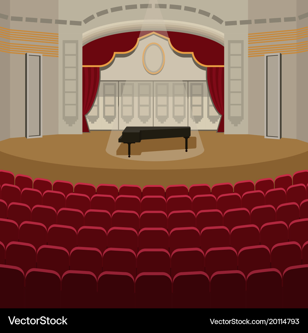 Theater stage with curtains entertainment Vector Image