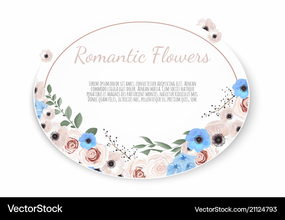Vintage label with flowers frame border with copy Vector Image