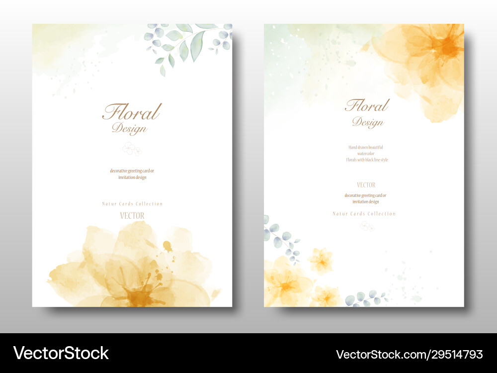 Watercolor hand painted invitation card Royalty Free Vector