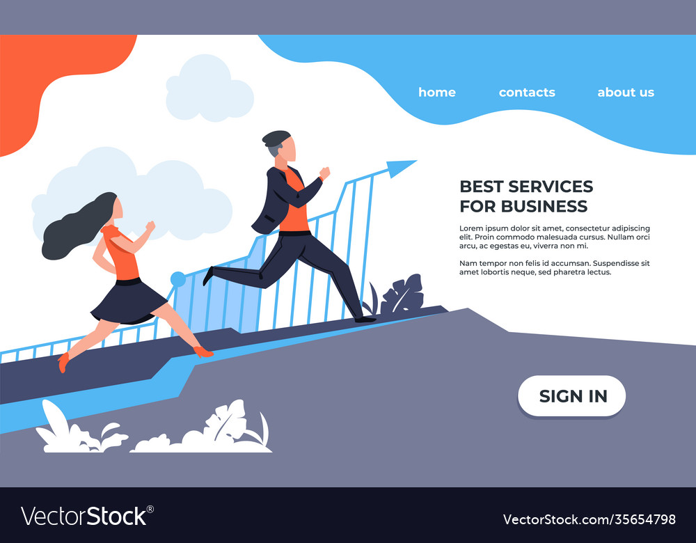 Business landing page website interface design Vector Image