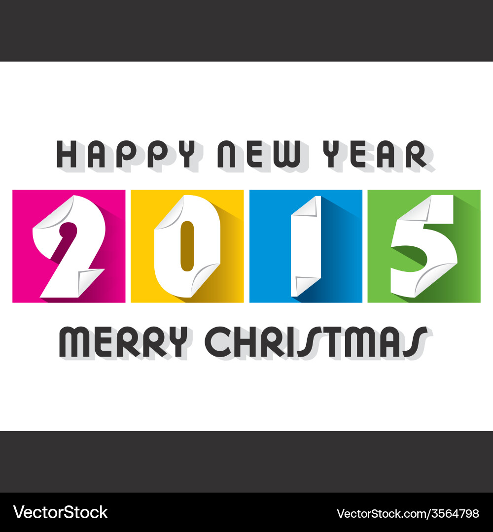 Colorful new year 2015 greeting design Royalty Free Vector