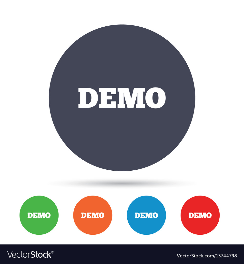 Demo sign icon demonstration symbol Royalty Free Vector