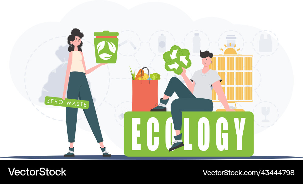 Ecology and green planet concept environmental Vector Image
